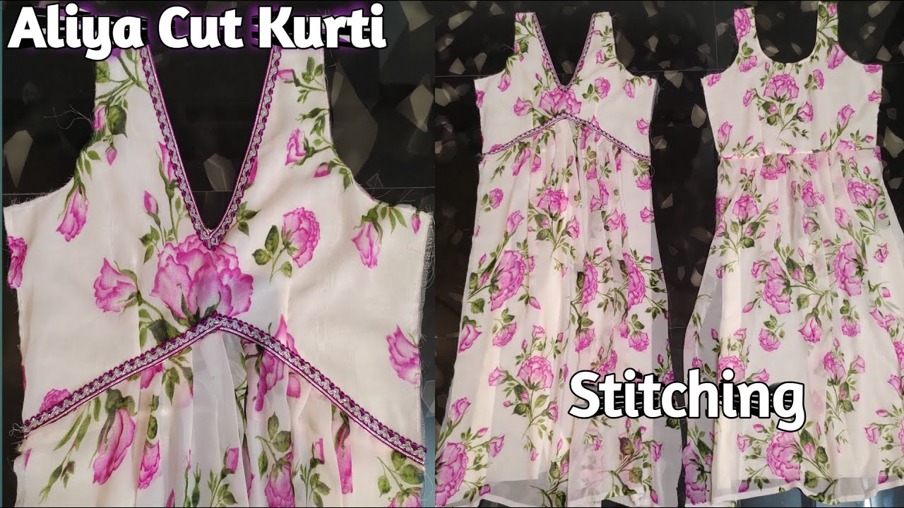 Aliya Cut Kurti | Bottom Part Stitching | Step by Step for beginners ...
