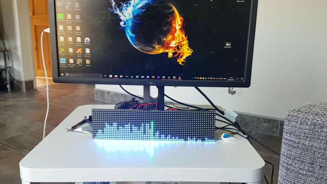 led spectrum analyzer 16x64 - YouTube