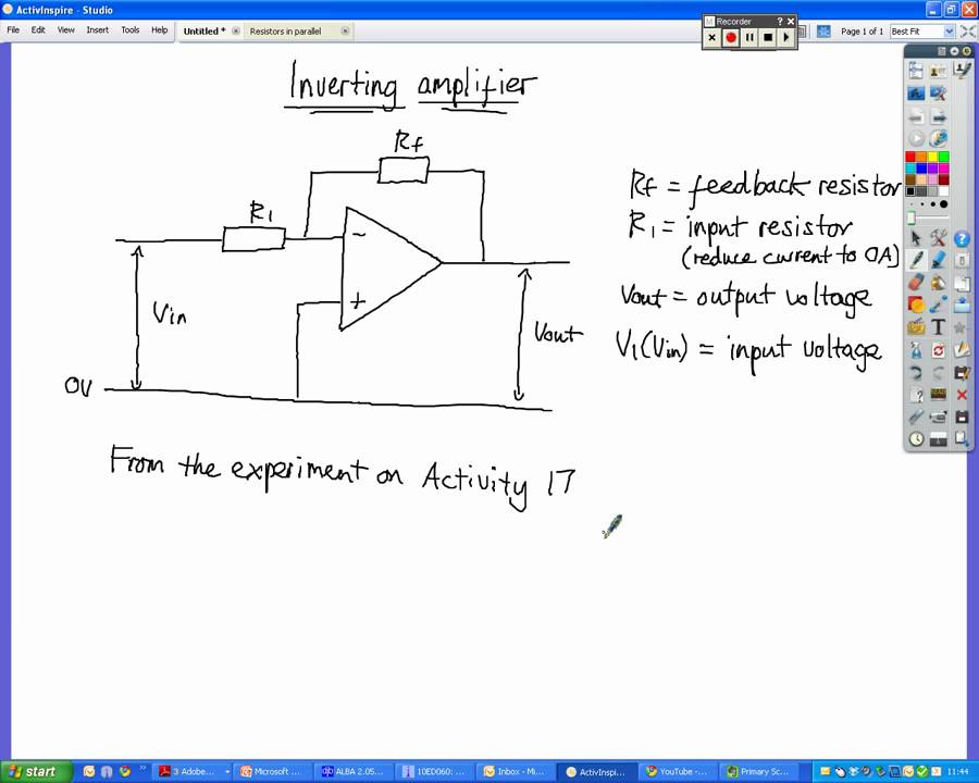 Inverting mode op amp - YouTube