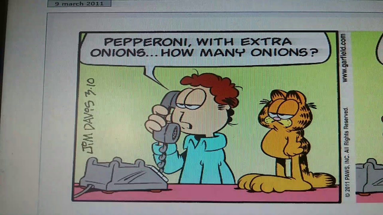 Garfield Crying in the Comic - YouTube