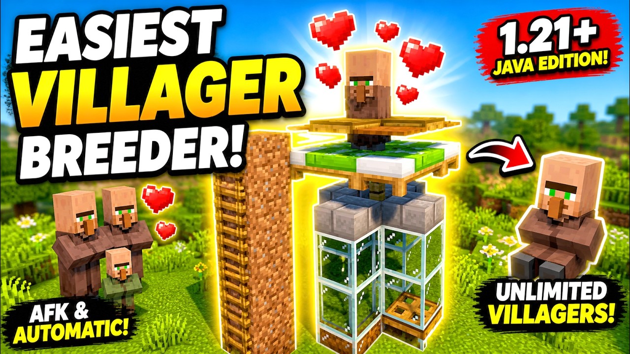 Easy Villager Breeding Farm | Minecraft 1.21+ - YouTube