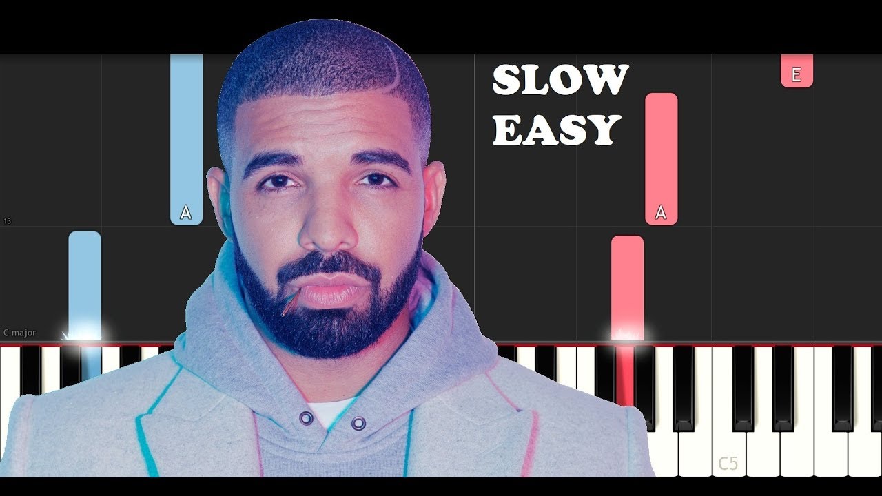 Drake - Survival (SLOW EASY PIANO TUTORIAL) - YouTube
