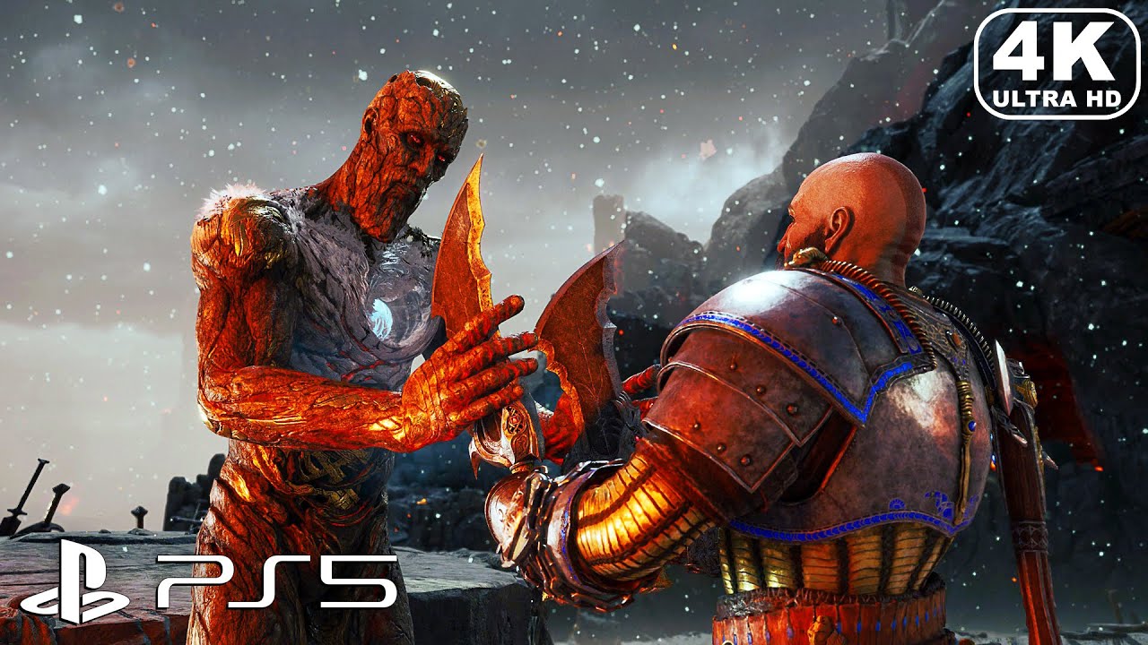 God of War Ragnarok PS5 - Kratos & Atreus meet Surtr for the First Time ...