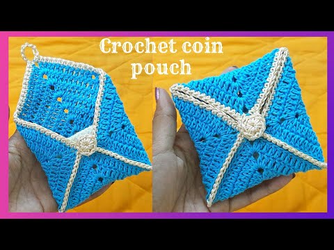crochet coin pouch very easy pattern for beginners - YouTube
