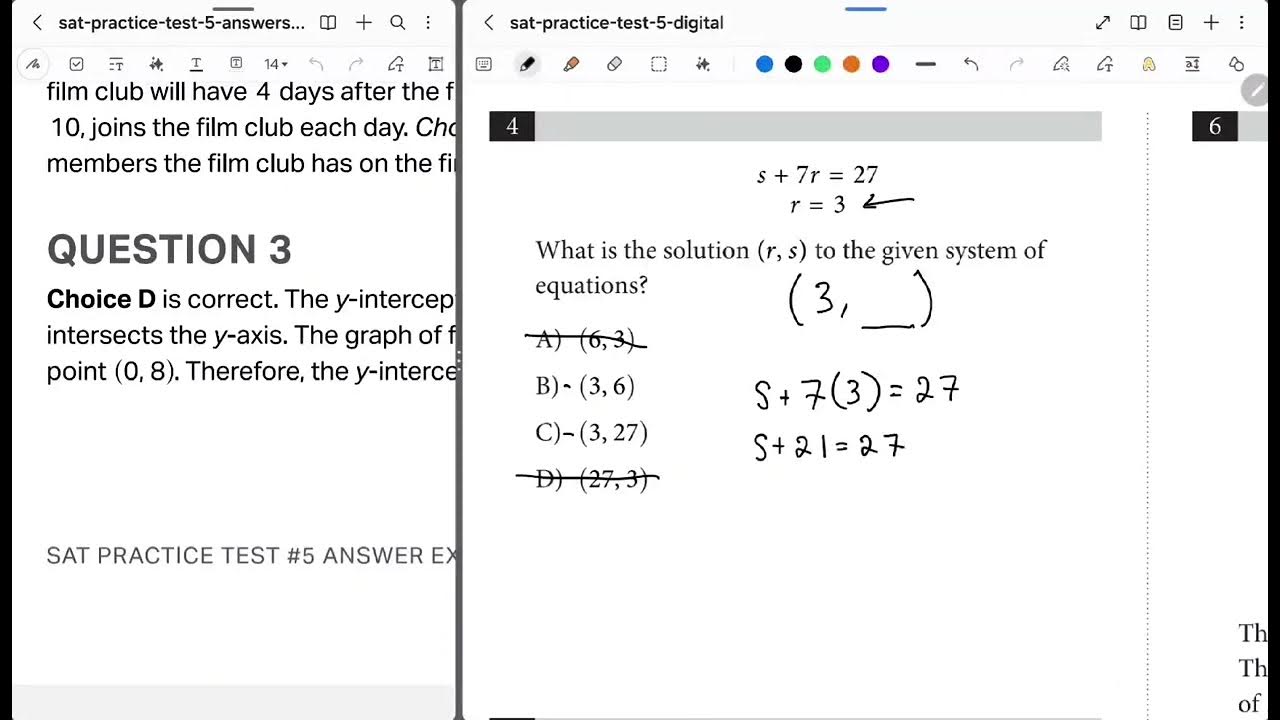 SAT Prep test 5 Math Module Question 4 - YouTube