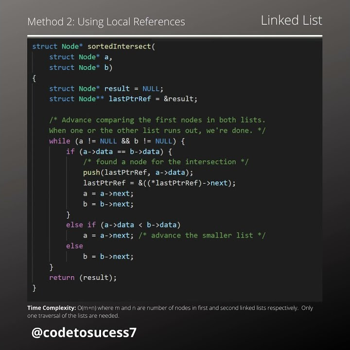Shorts Intersection Of Two Sorted Linked Lists Learning Youtube Youtube 
