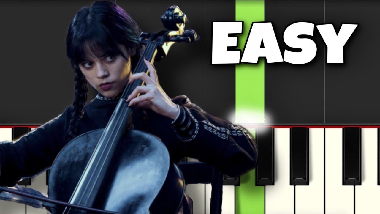 Wednesday Plays The Cello | Easy Piano Tutorial - YouTube