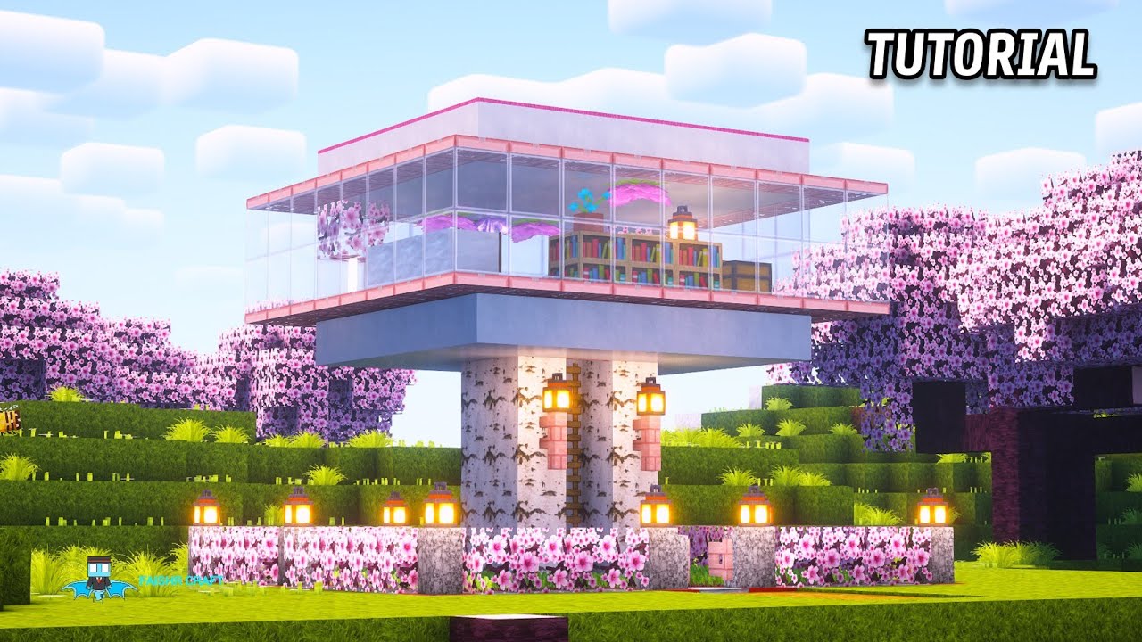 Minecraft: How To Build A Modern House With Farm! Tutorial - YouTube