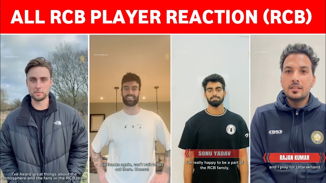 RCB ALL PLAYER REACTION, JACK WILL, REECE TOPLEY, AFTER IPL AUCTION ...