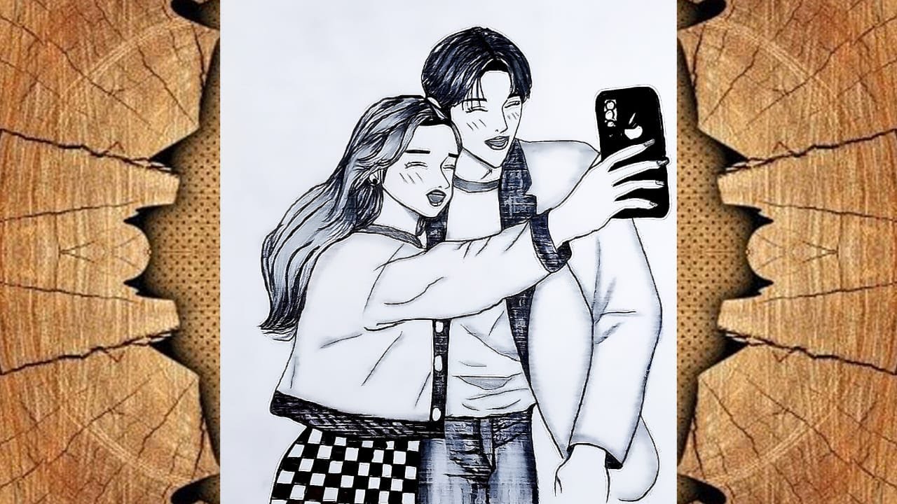 how to draw sweet couple missing // Pencil drawing of a loving couple ...