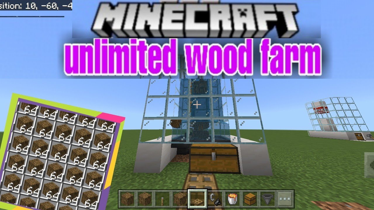 HOW TO MAKE AUTOMATIC WOOD FARM IN MINCRAFT | PR GAMERZ - YouTube