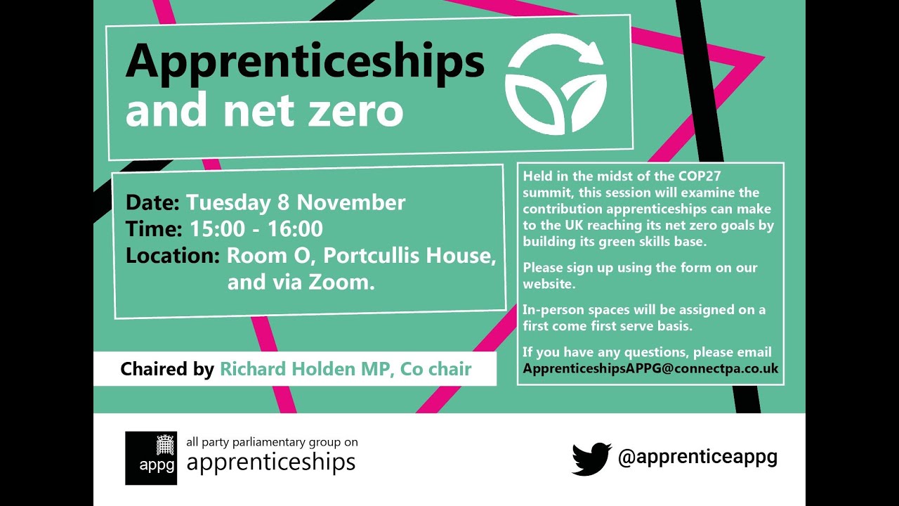 APPG on Apprenticeships – Apprenticeships and net zero - YouTube