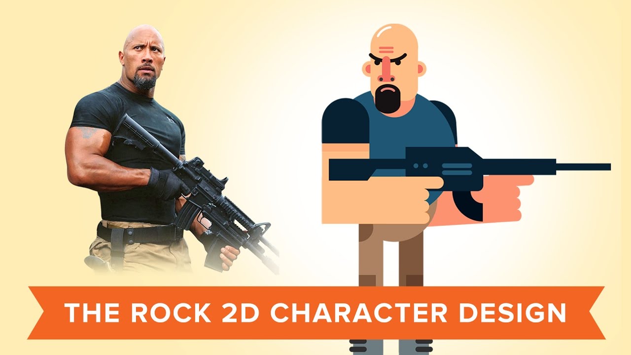 The Rock 2D Character Design (ILLUSTRATOR) - HD GRAPHIC - YouTube