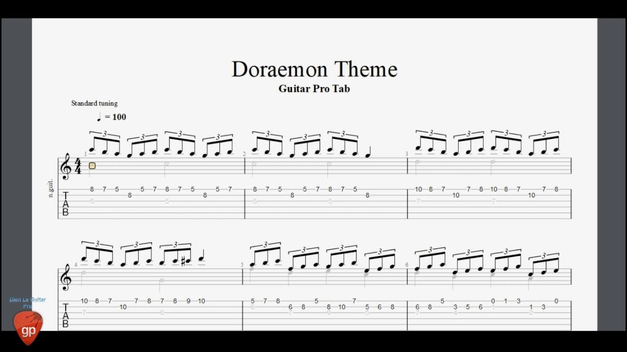 Doraemon Theme - Guitar Pro Tab - YouTube