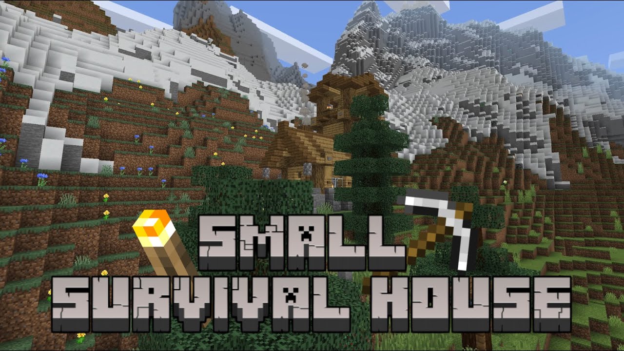 How to build a small Minecraft Survival House - YouTube