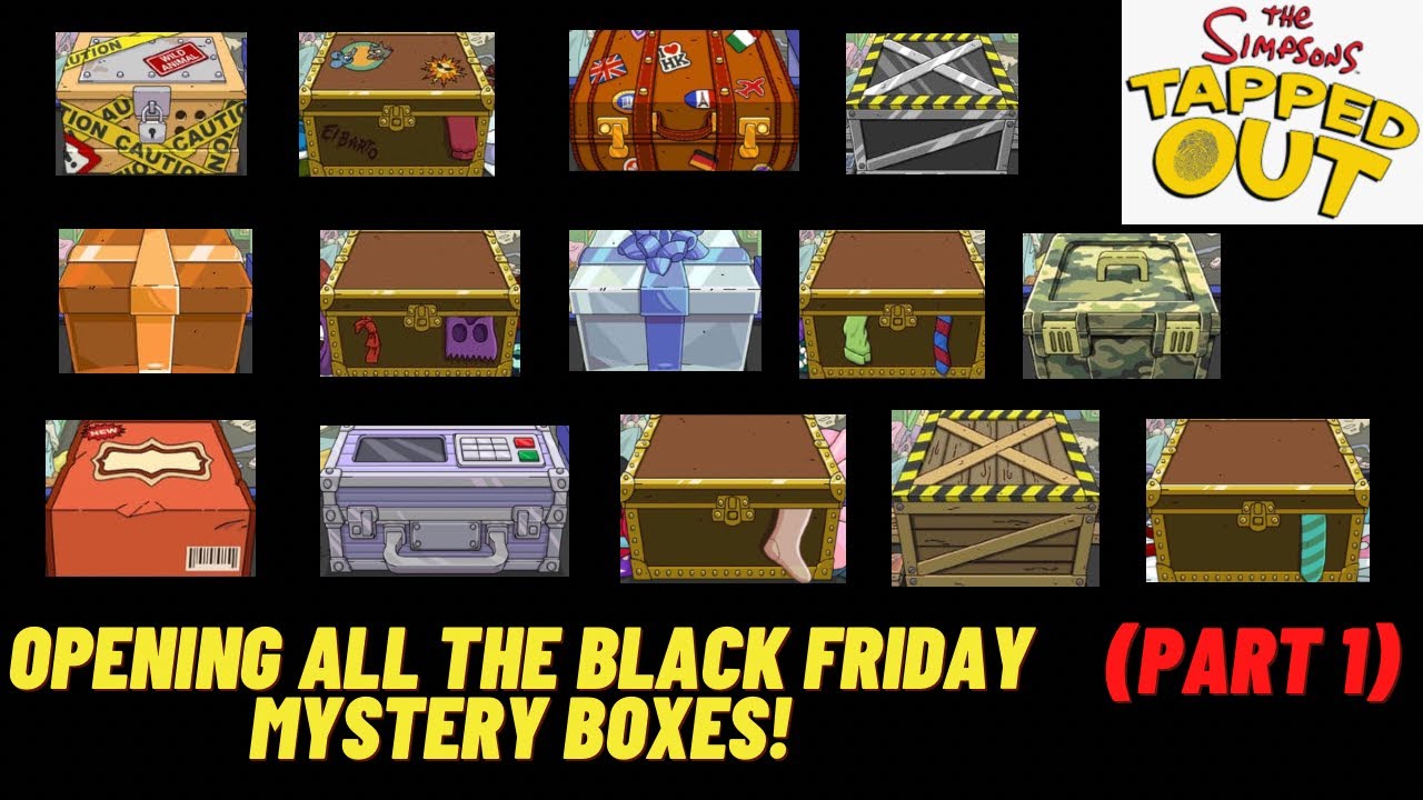 The Simpsons Tapped Out: Opening All The Black Friday Mystery Boxes ...
