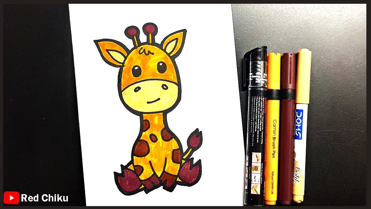 How To Draw Cartoon Giraffe Step By Step || Giraffe Drawing Easy ...
