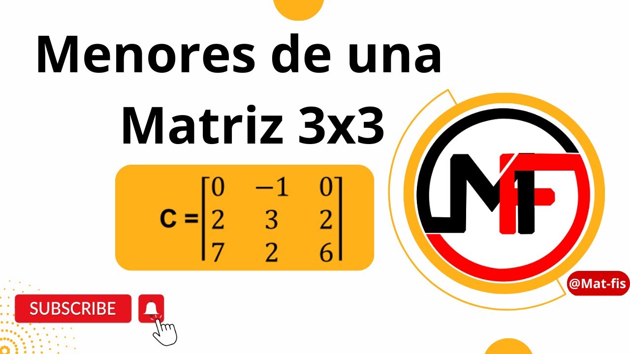 Menores de una Matriz 3x3 - YouTube
