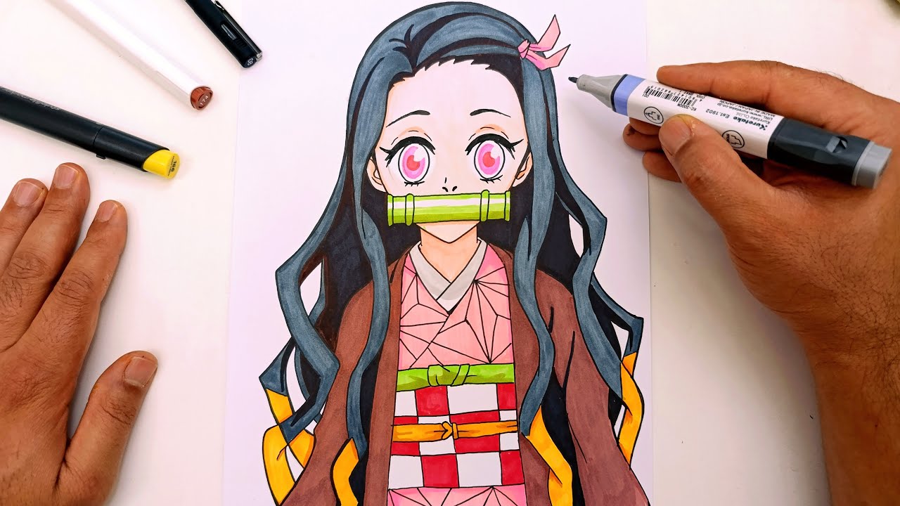 How to draw Nezuko Easy anime Drawing - YouTube