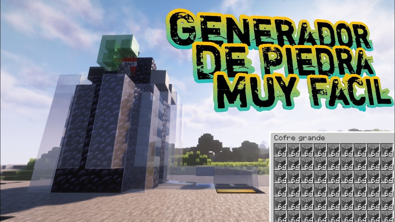 El MEJOR GENERADOR de Piedra FACIL y EFICIENTE😱 para Survival Minecraft ...