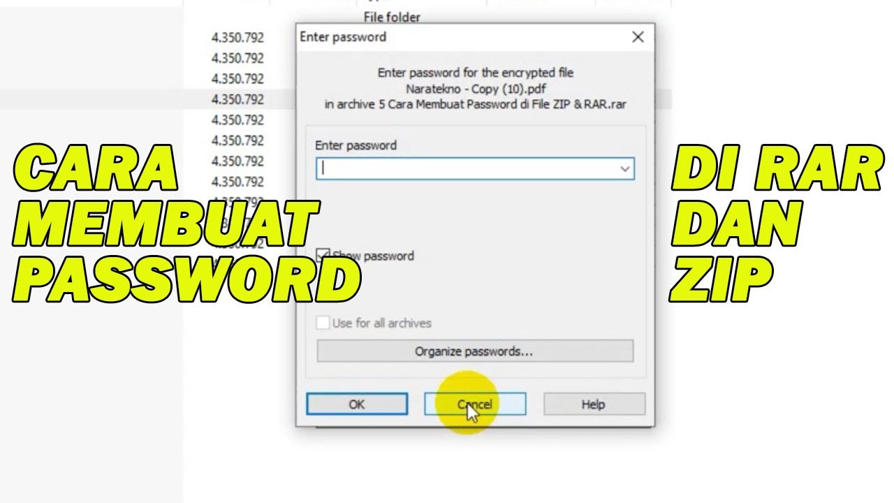Cara Gampang Membuat Password di File ZIP & RAR - YouTube