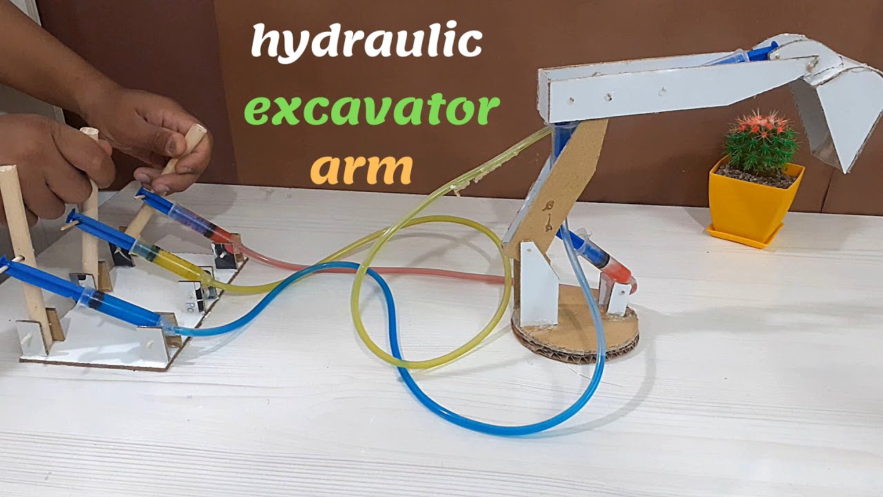 How to make a hydraulic excavator arm from cardboard|diy idea - YouTube