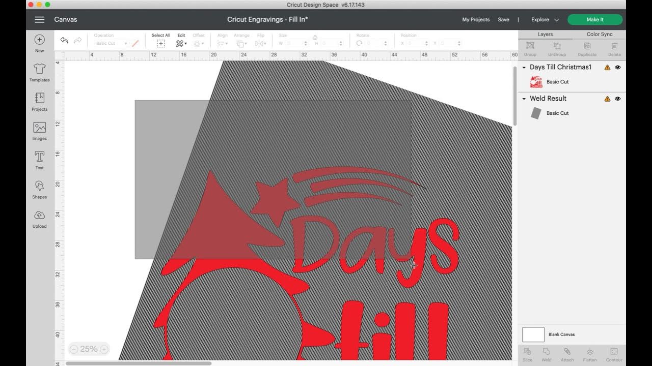 Cricut Design Space - How to Fill in Images for Cricut Engraving Tool - Template Method - YouTube