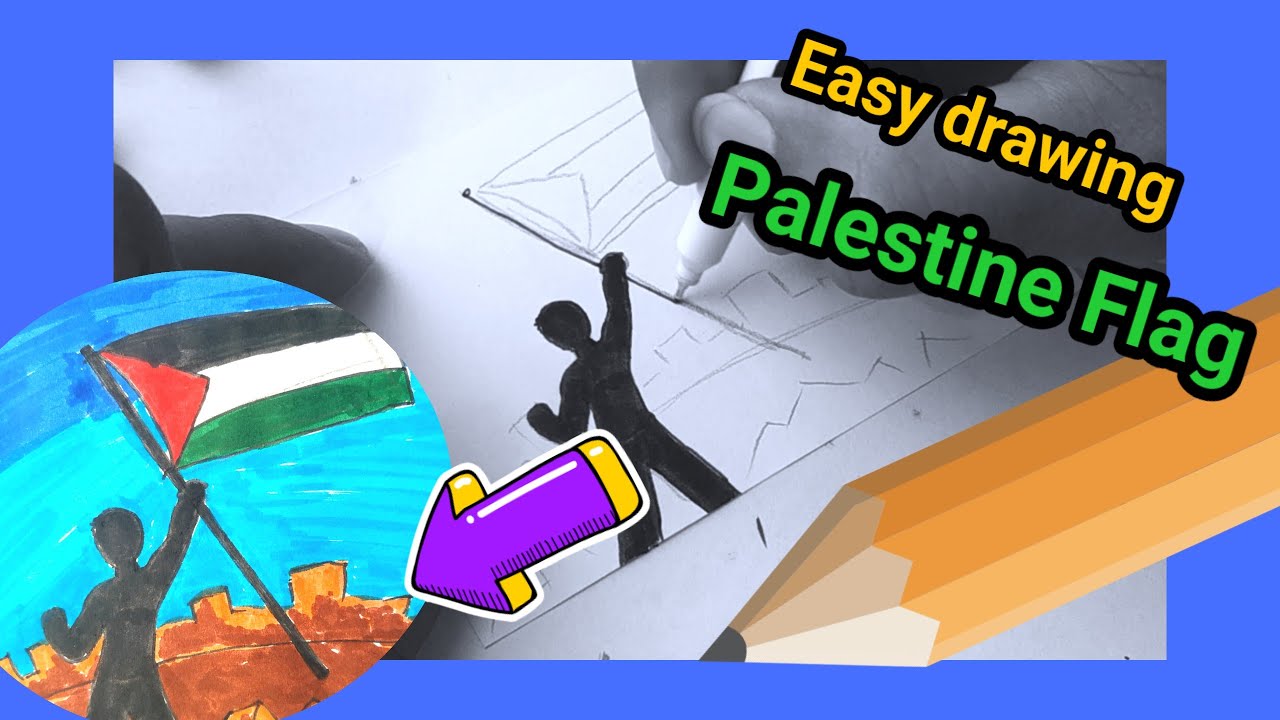 Cara Menggambar dan mewarnai tema Bendera Palestina #43 - YouTube