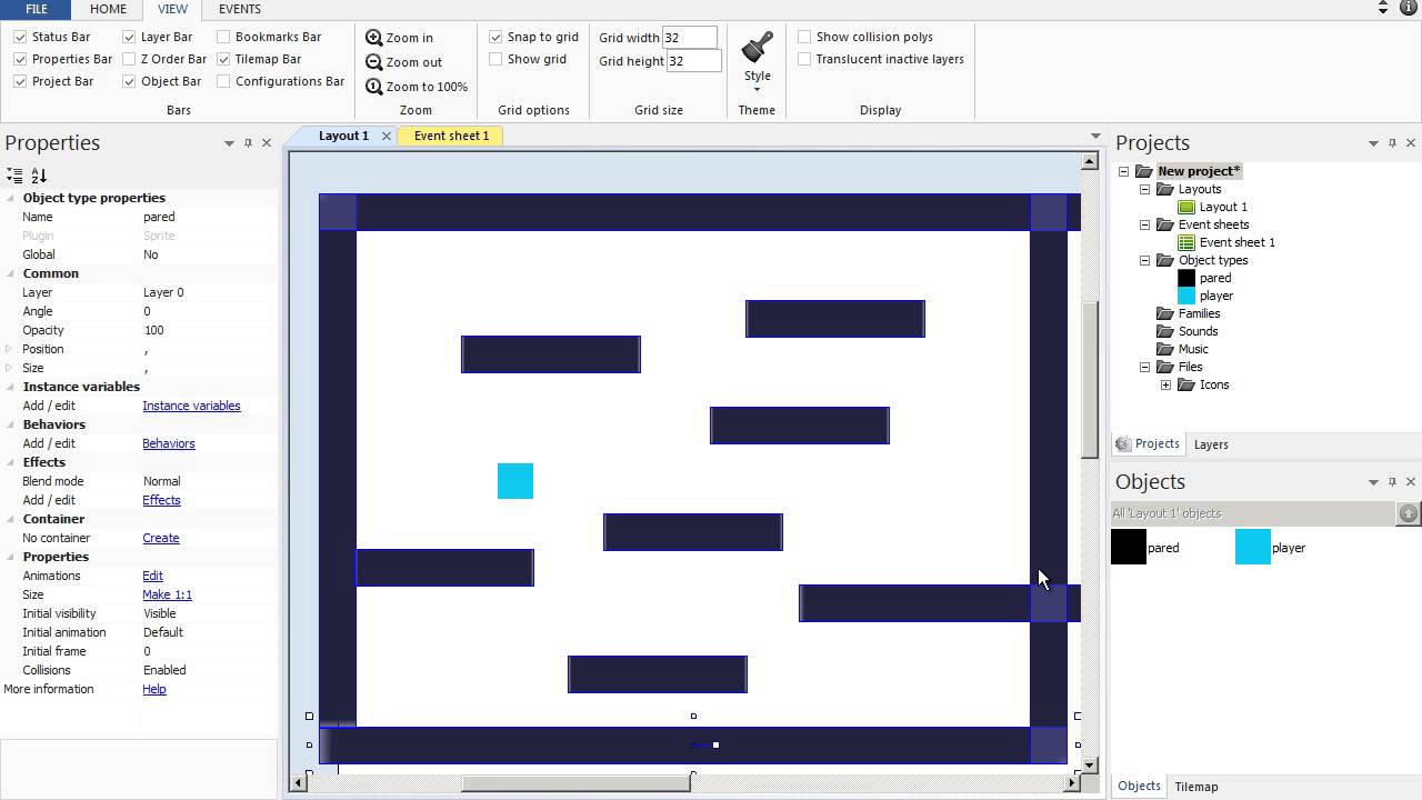 Tutorial 1, Juego de plataformas en 1 minuto Construct 2 - YouTube