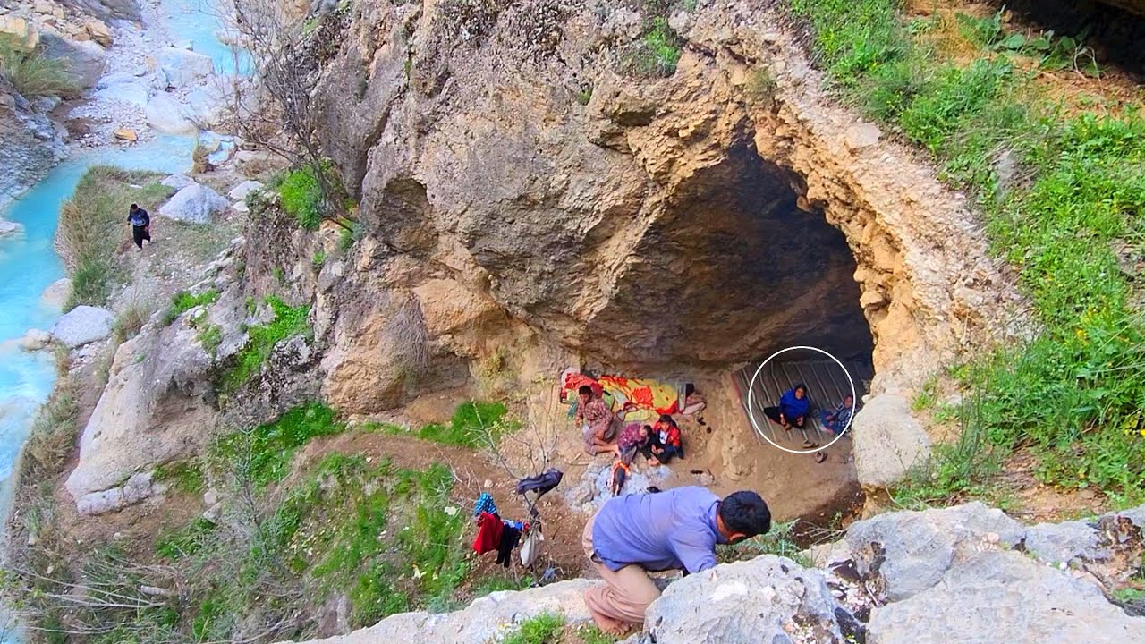Nomadic life in harsh conditions in the cave - YouTube