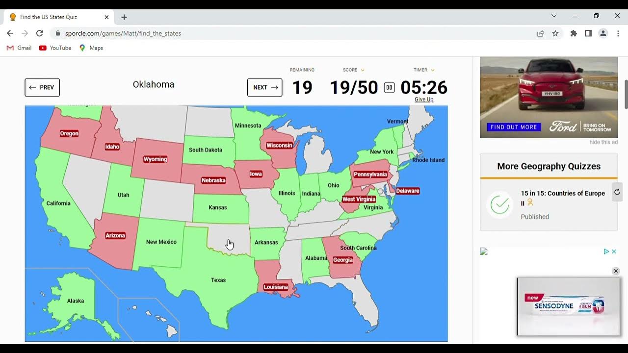 Find the US States Quiz - YouTube