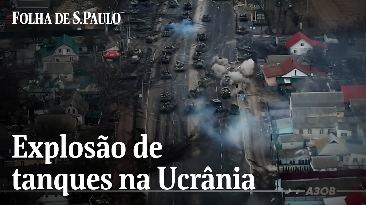 Ucrânia ataca coluna de tanques russos em Brovari | CENAS DA GUERRA ...