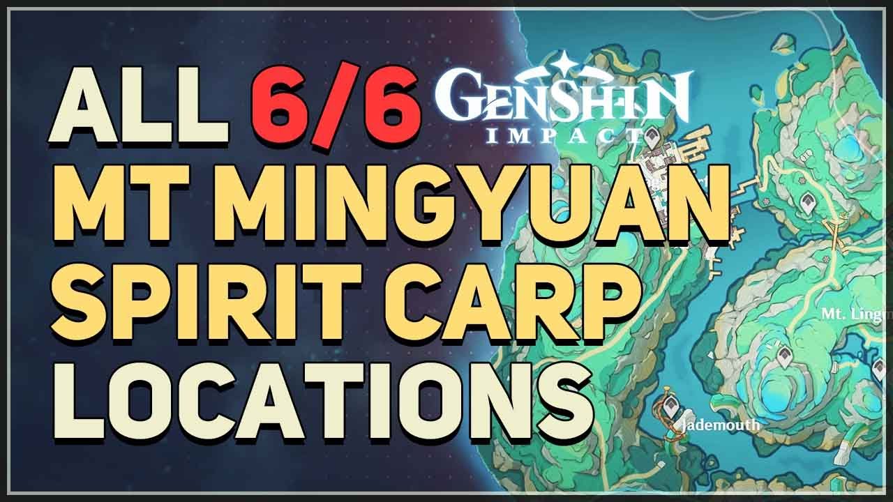 All Mt Mingyuan Spirit Carp Locations Genshin Impact - YouTube