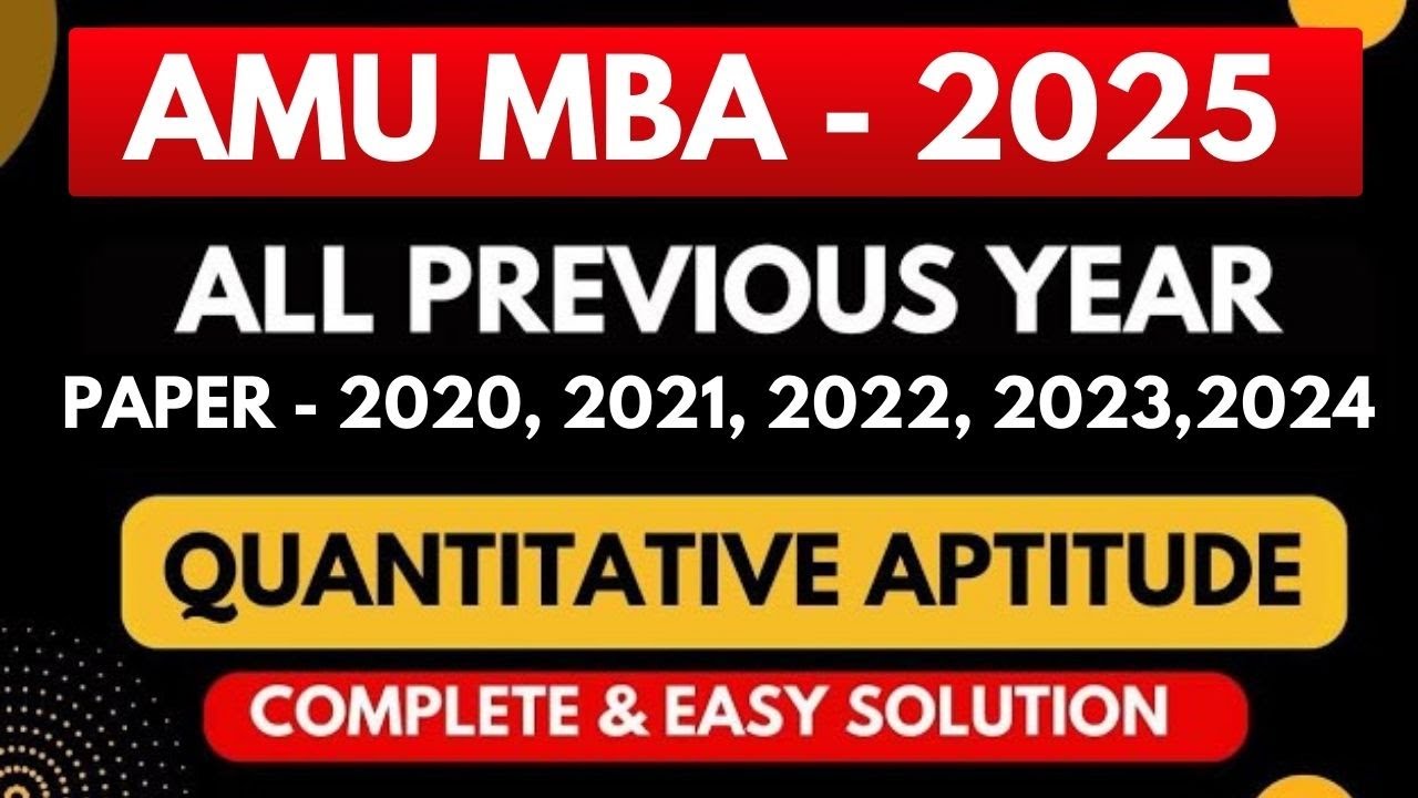 AMU MBA 2025 | AMU MBA ALL PREVIOUS YEAR PAPER 2024 | 2023 | 2022 ...