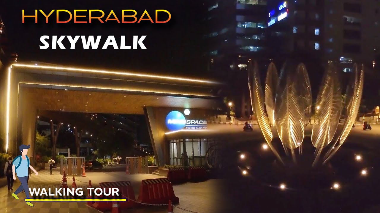 Sky-Walk (Night View) in Hyderabad | Mind Space-Gachibowli - YouTube