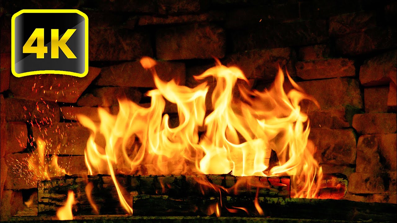 Virtual Relaxing Fireplace & Crackling Fire Sounds (3 Hours) 🔥 ...