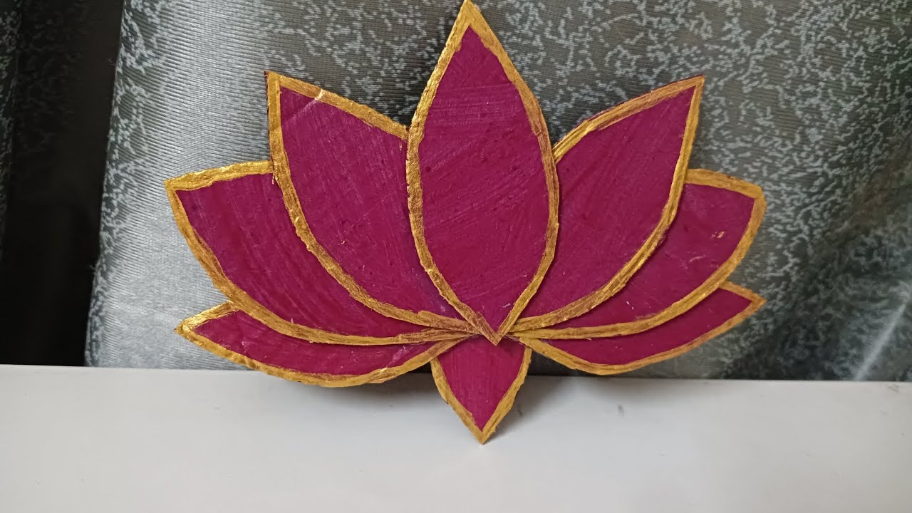 Cardboard se lotus flower bnaye..#how to make lotus flower from ...