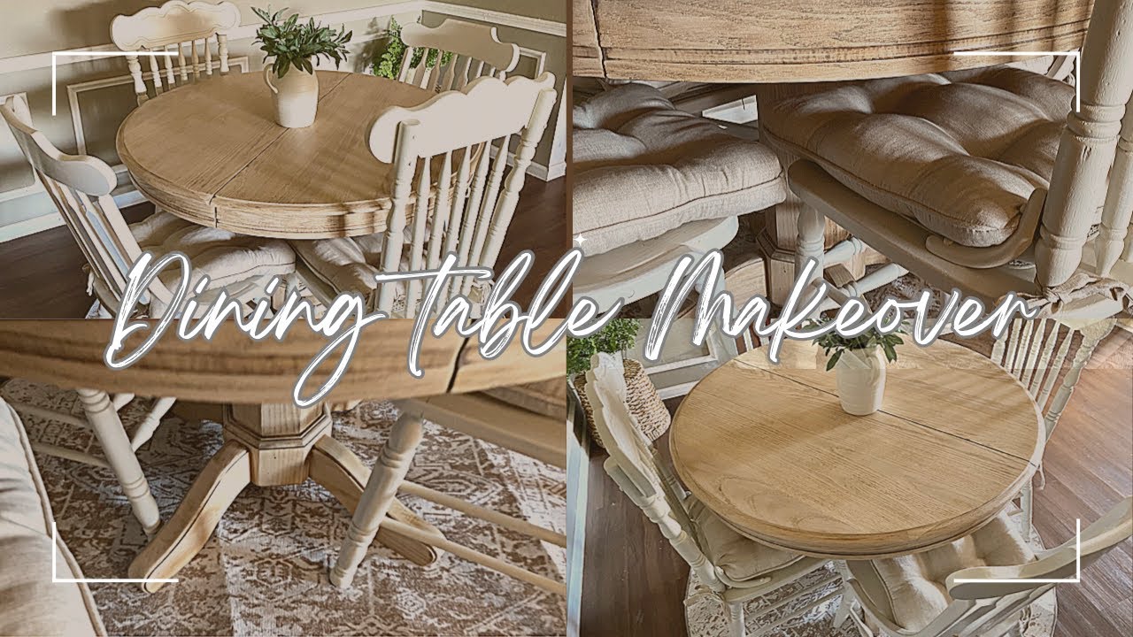 DIY Dining Table Makeover | Natural Wood Beige Wash | Flipping ...