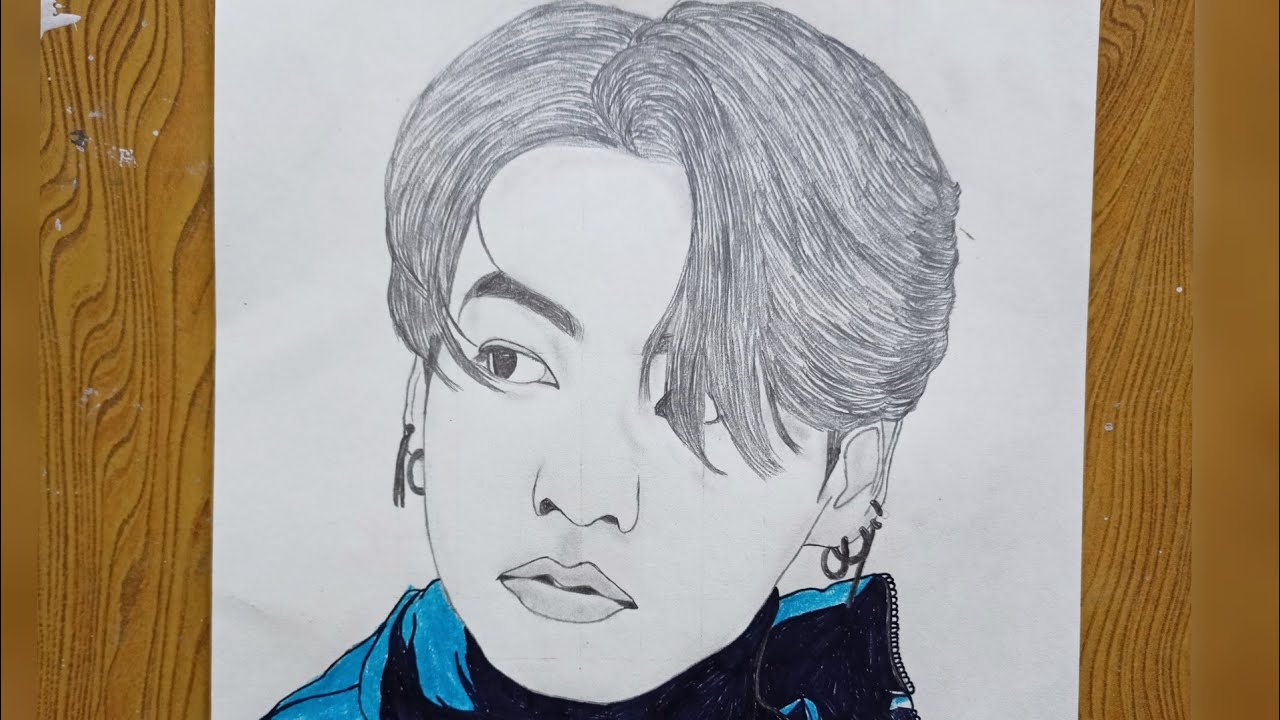 How To Draw Bts Jungkook Sketch Bts Jungkook Drawing Tutorial Step By