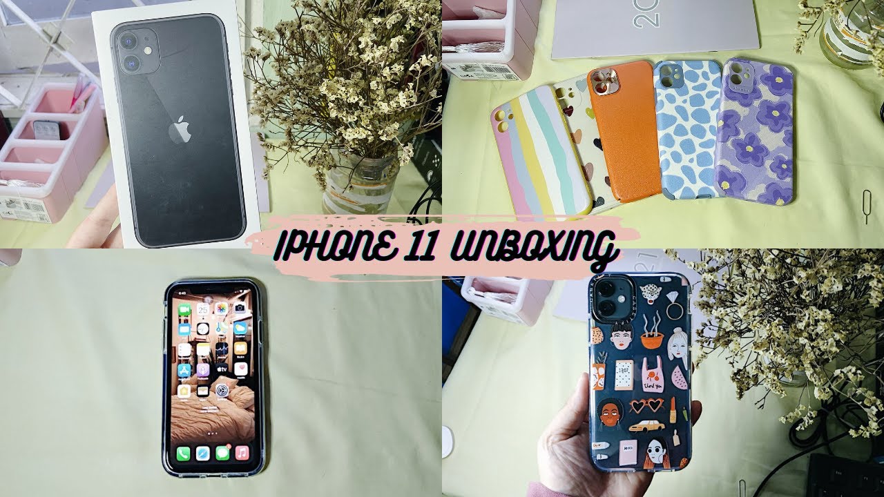 IPHONE 11 UNBOXING 2021 + IPHONE CASES | BLACK + 128GB - YouTube