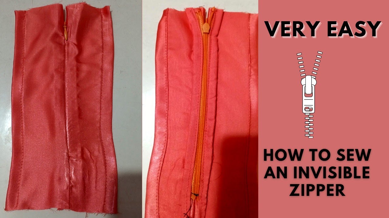How to sew invisible zipper/ easy way to attach invisiblel zip ...