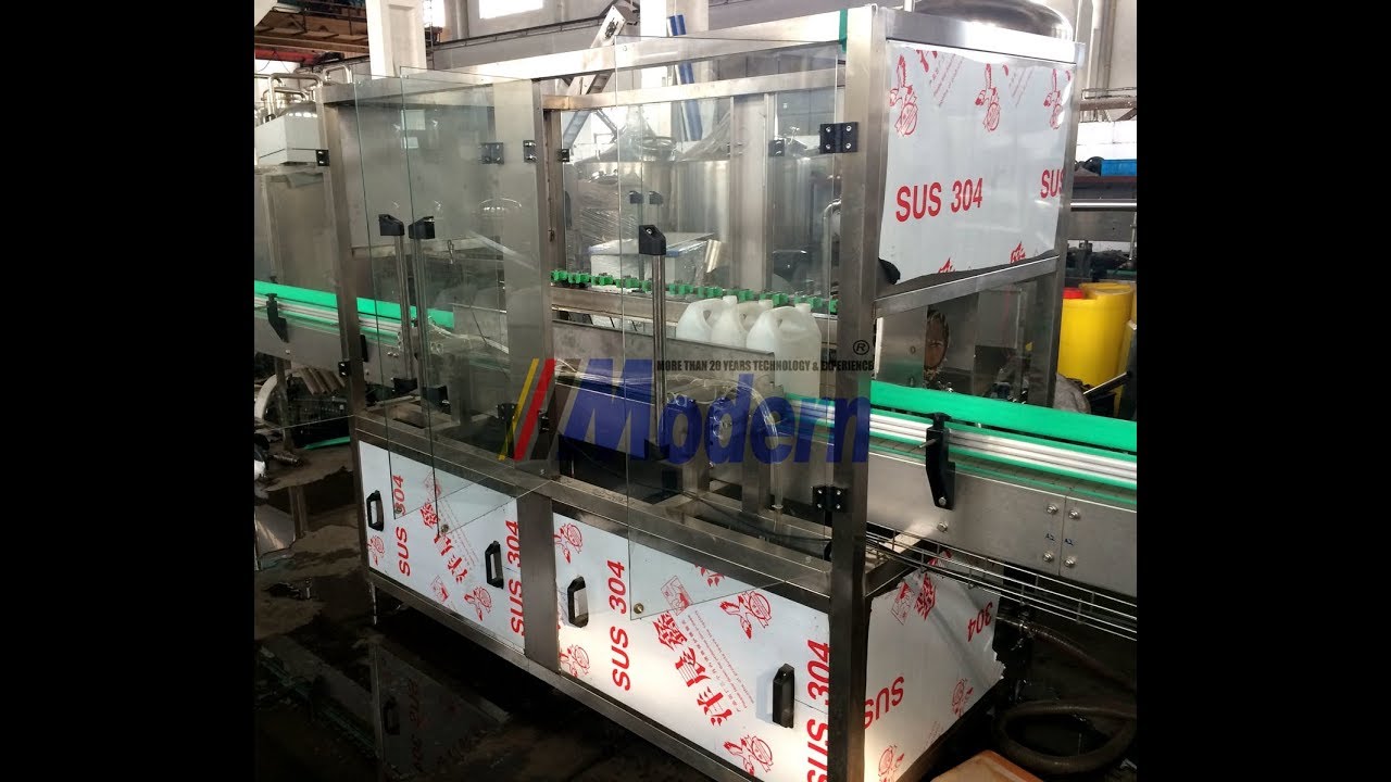 Linear type bottle filling line, 5L bottle filling machine, bottled ...