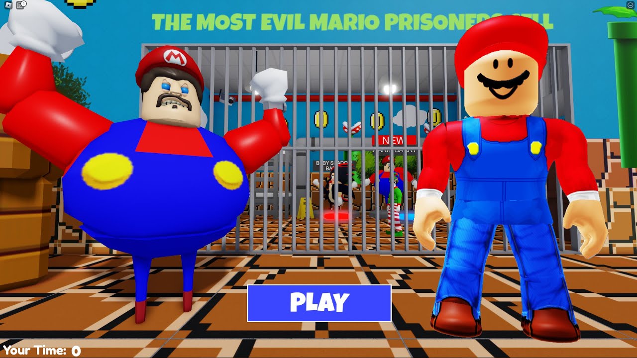 NEW! SUPER MARIO BARRY'S PRISON RUN! OBBY- Playing as Mario vs Luigi ...