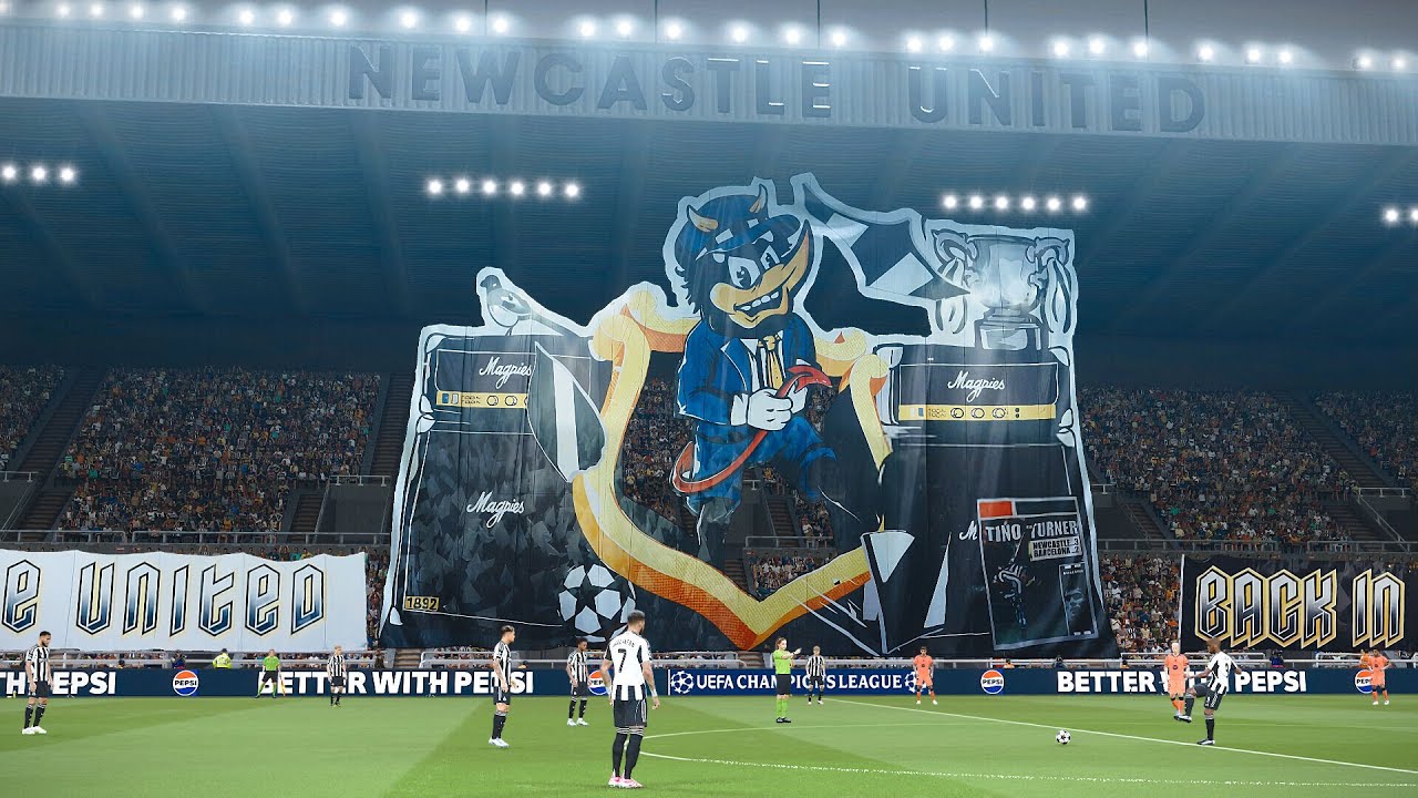PES 2021 St. James Park Stadium + Newcastle United UCL TIFO - YouTube
