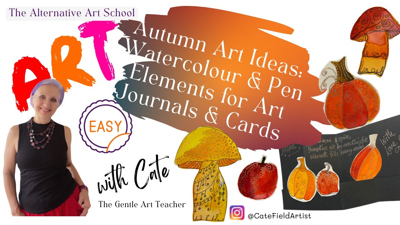 Create STUNNING Autumn Art in Minutes with Watercolour and Pen - YouTube