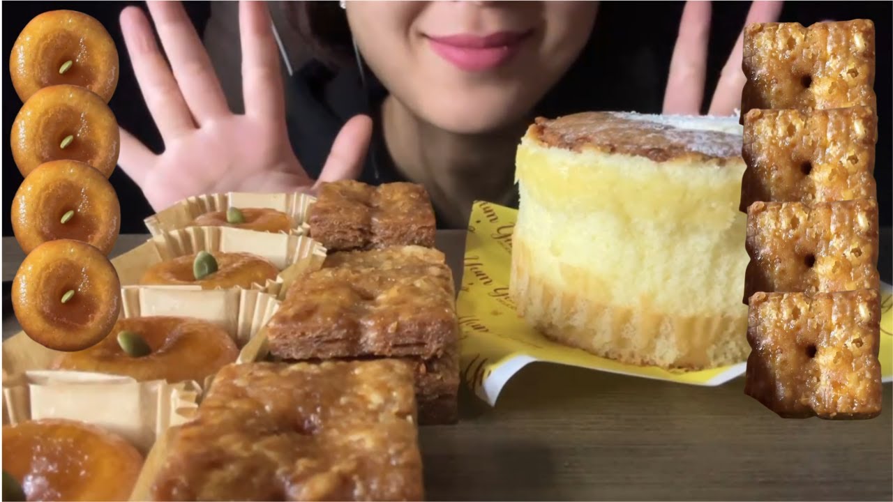 ASMR SWEET DESSERT SET. KAESONGJUAK,CHAPSSAL DOUGHNUT, YAKGWA, WHIPPED ...