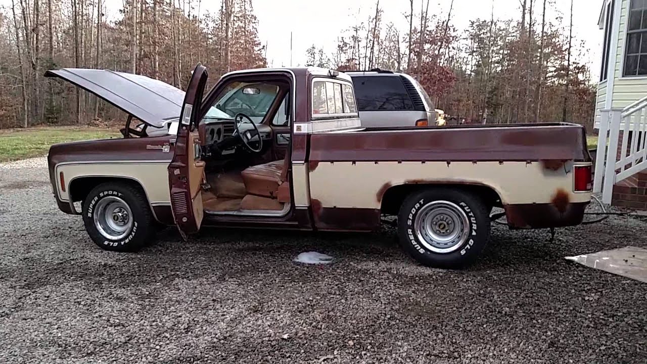 79 Chevy Silverado walk around all original except motor! - YouTube