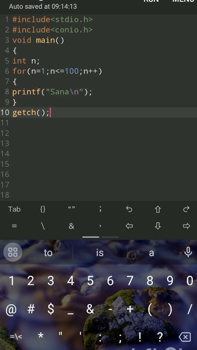 A program how to print your name( Sana ) 100 times by using for loop in C language|| #coding😇 ...