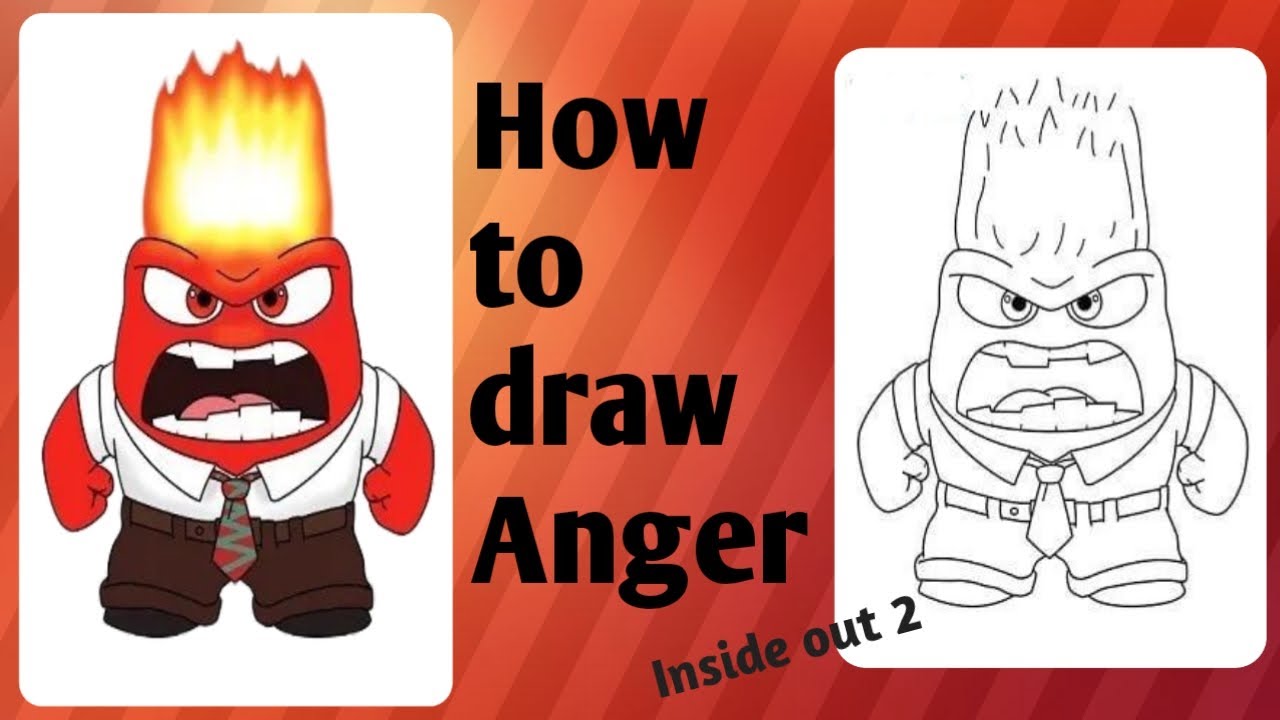 How to draw Anger from Inside out 2 | Easy Drawing Tutorial - YouTube