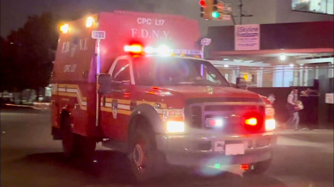 FDNY Tower Ladder 17 (FSD) And CPC 17 Vent Support Unit Responding ...